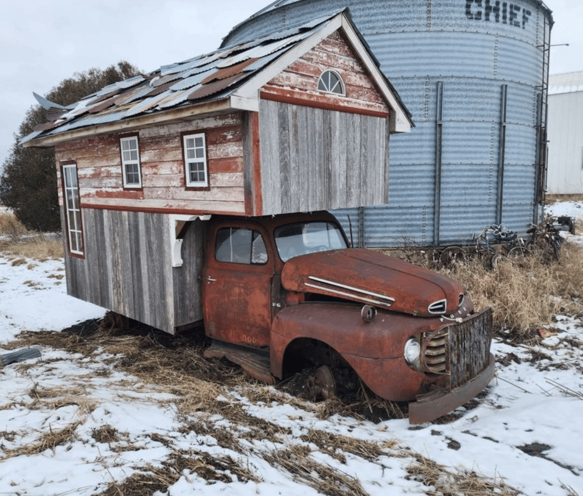 FSBO Partially Finished Tiny House on a Classic Truck in Fort Atkinson ...