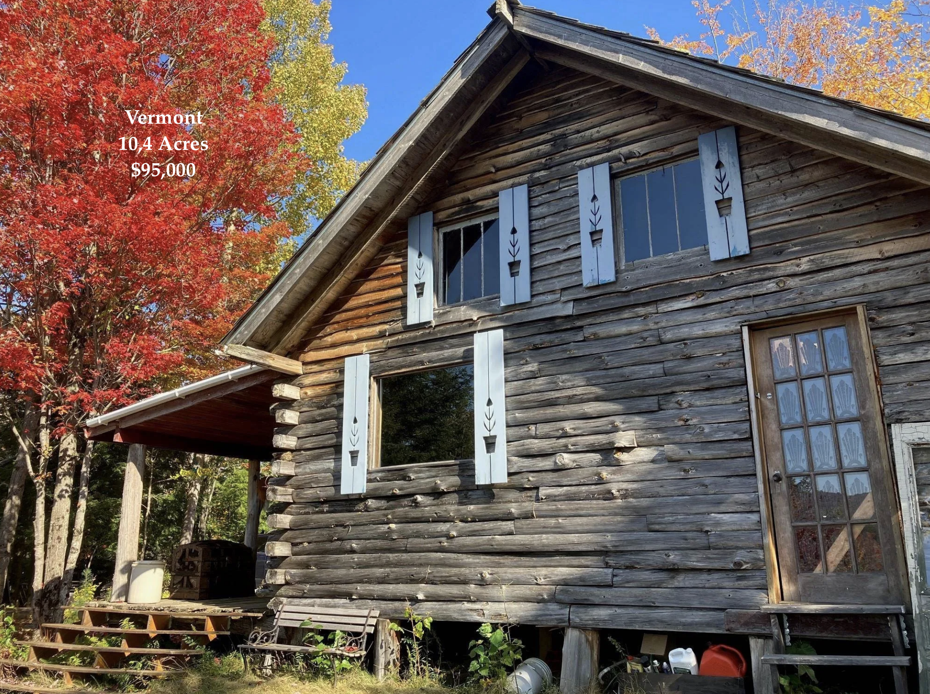 $100K Sunday - 1985 Vermont Log Cabin For Sale With Views on 10.4 Acres ...