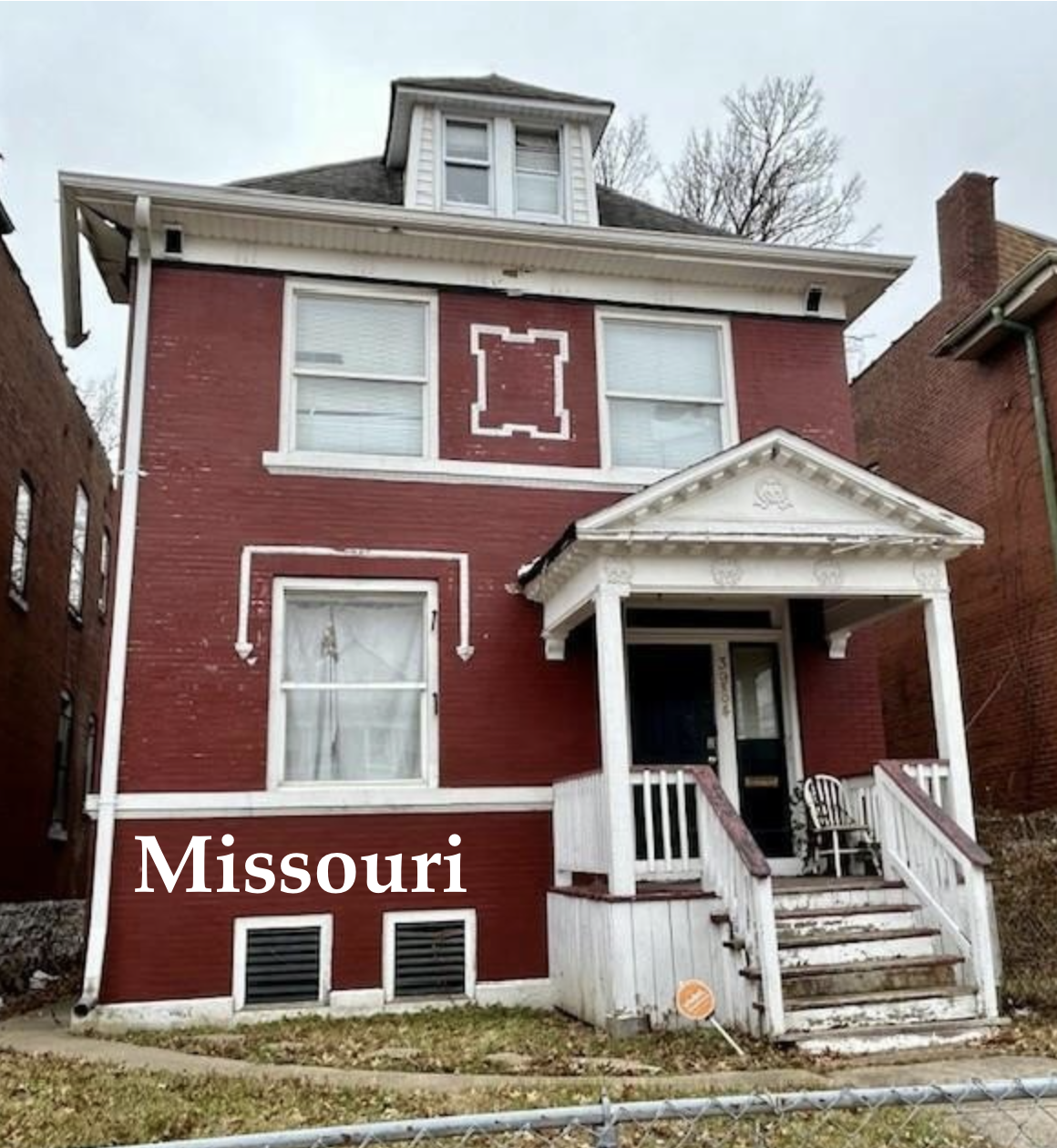 Brick c.1903 Missouri Fixer Upper Foursquare $15K