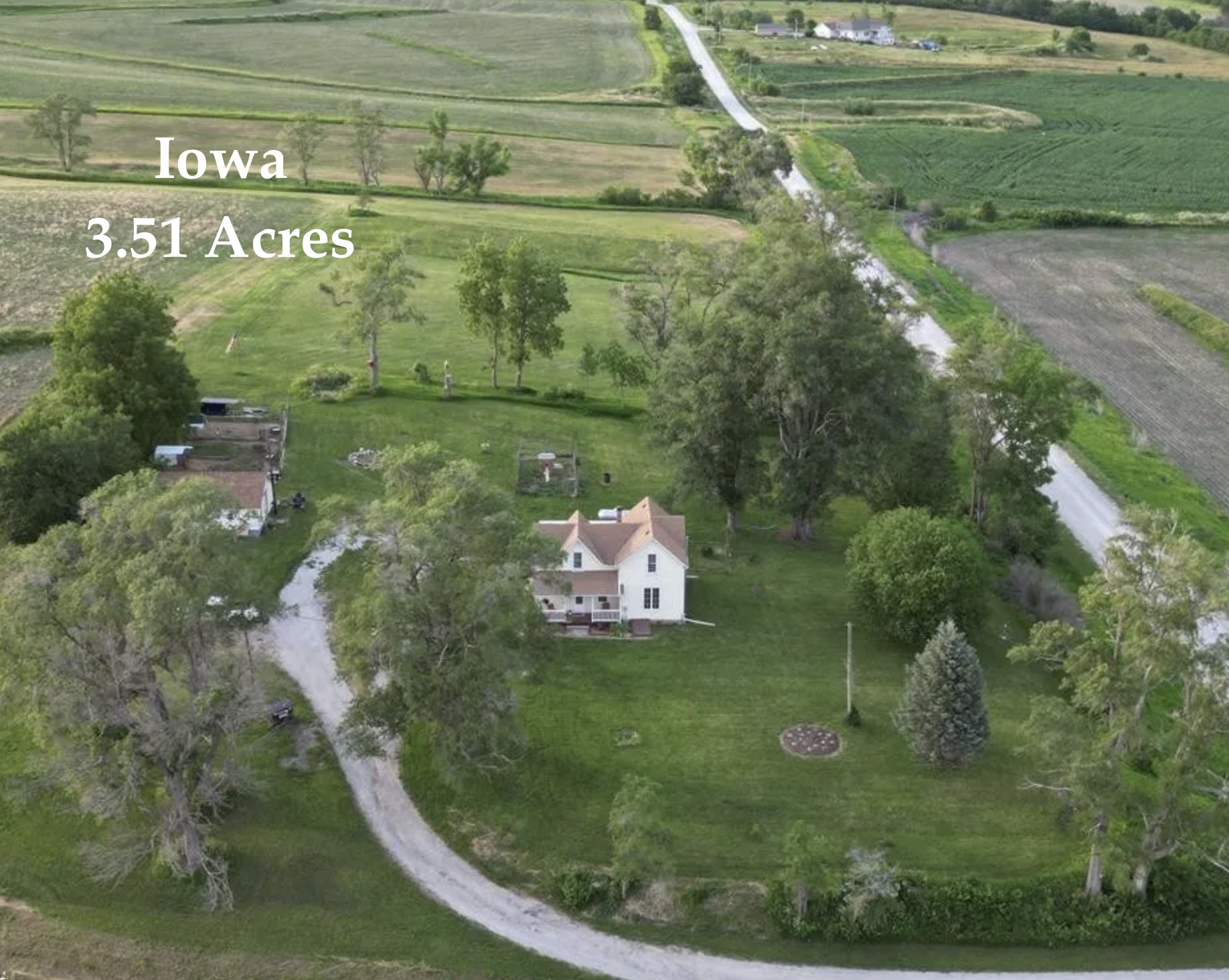 c.1890 Iowa Farmhouse For Sale on 3.51 Acres Under $190K