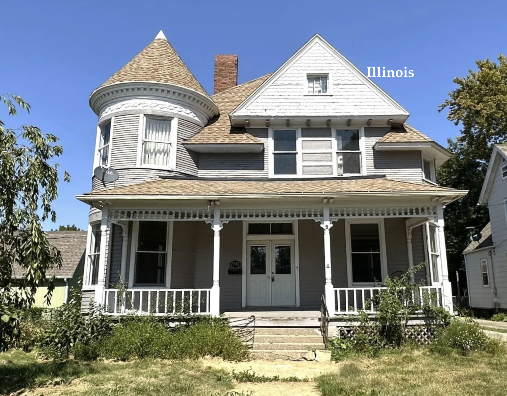 c.1894 Five Bedroom Illinois Queen Anne Victorian For Sale