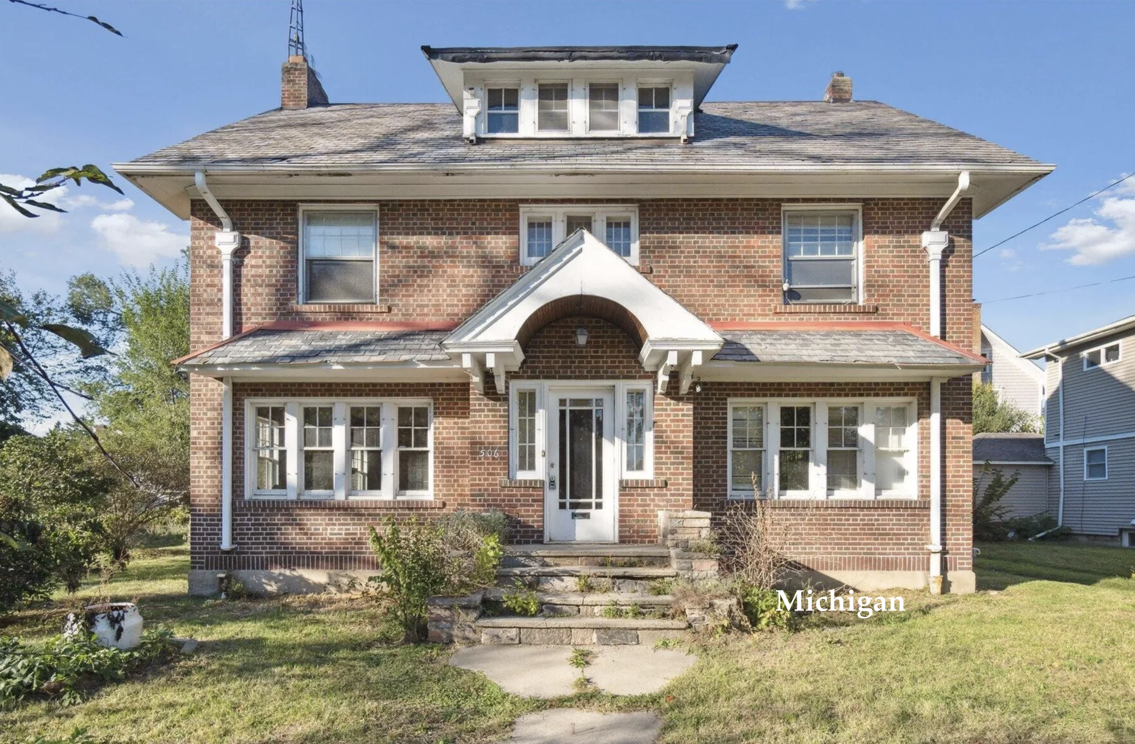 Save This c.1916 Brick Michigan Fixer Upper For Sale $55K