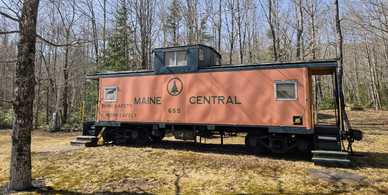 Historic Maine Central Railroad Caboose For Sale on 1 Acre $129,000