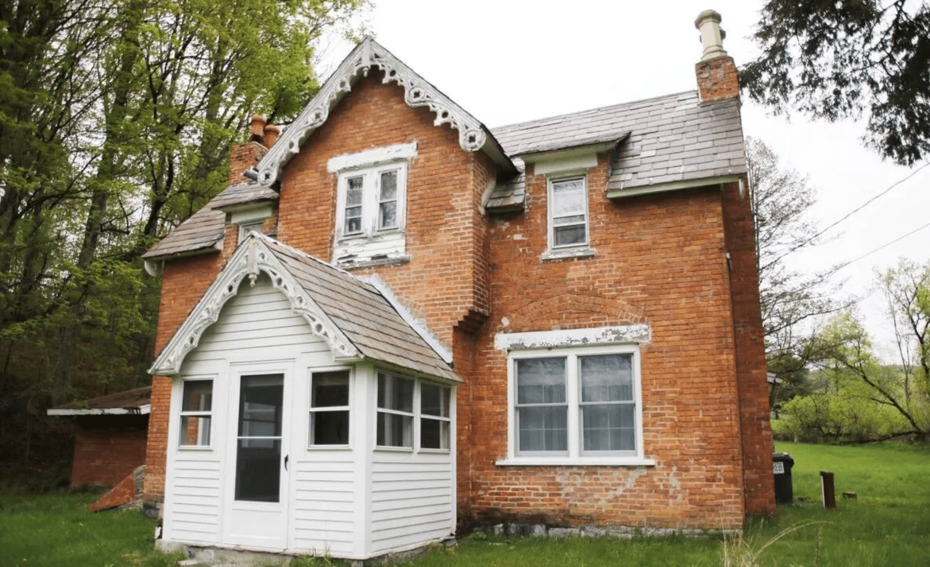 c.1880 New York Gothic Revival Farmhouse on 2.5 Acres $175K